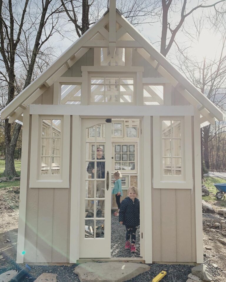 DIY Greenhouse Built with Repurposed Windows - lifeonfern.com