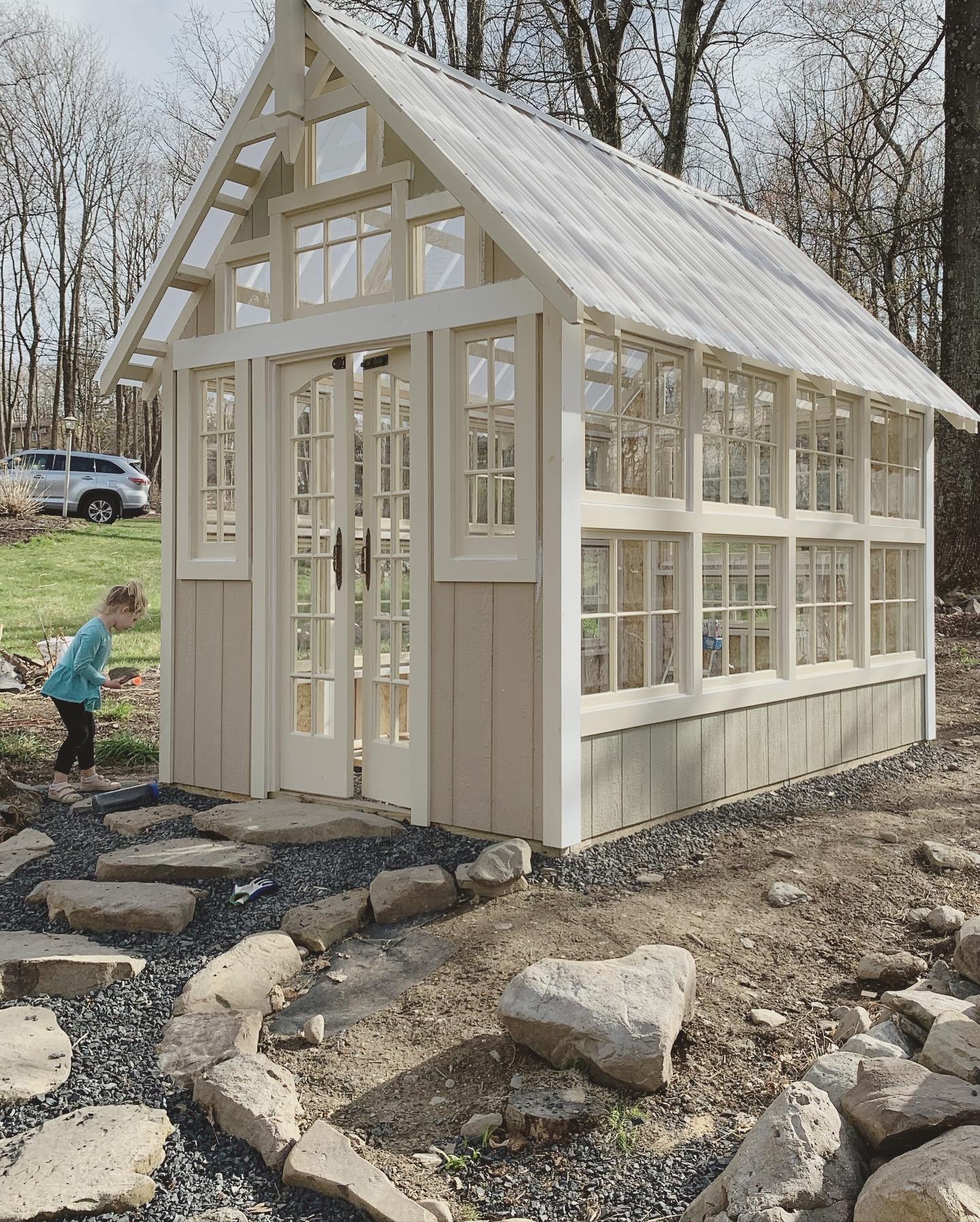 DIY Greenhouse Built with Repurposed Windows - lifeonfern.com