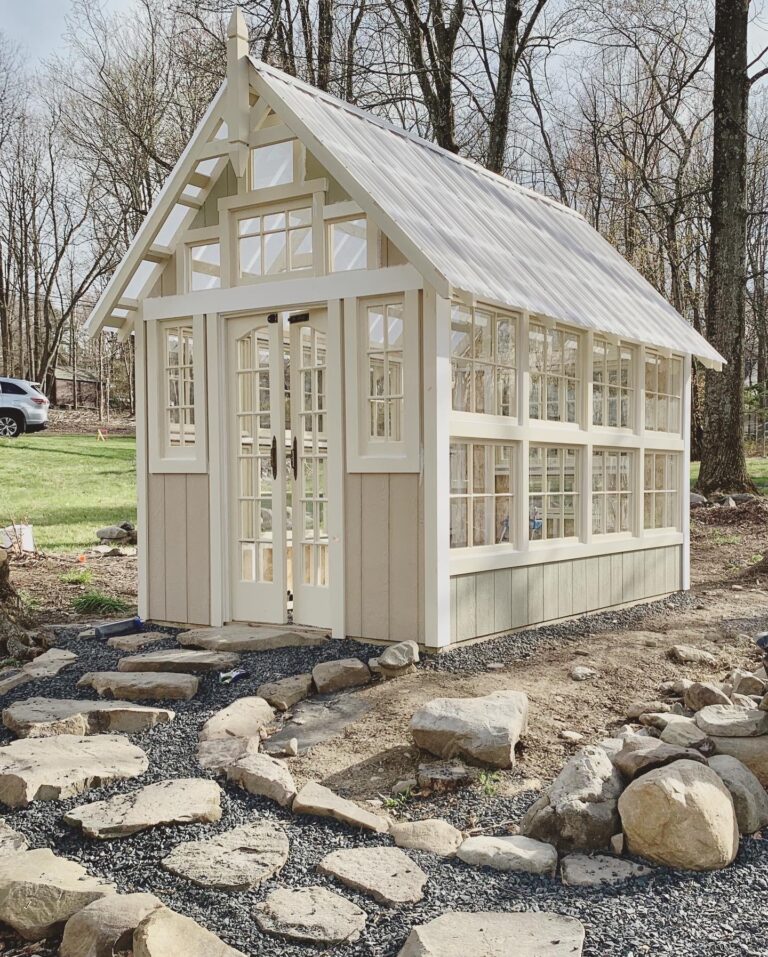 DIY Greenhouse Built with Repurposed Windows - lifeonfern.com